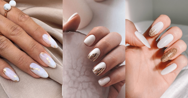 Ideias De Unhas Brancas E Douradas