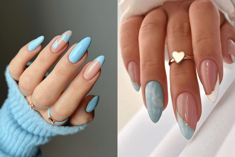Unhas Decoradas Azuis Delicadas: Inspiração E Passo A Passo